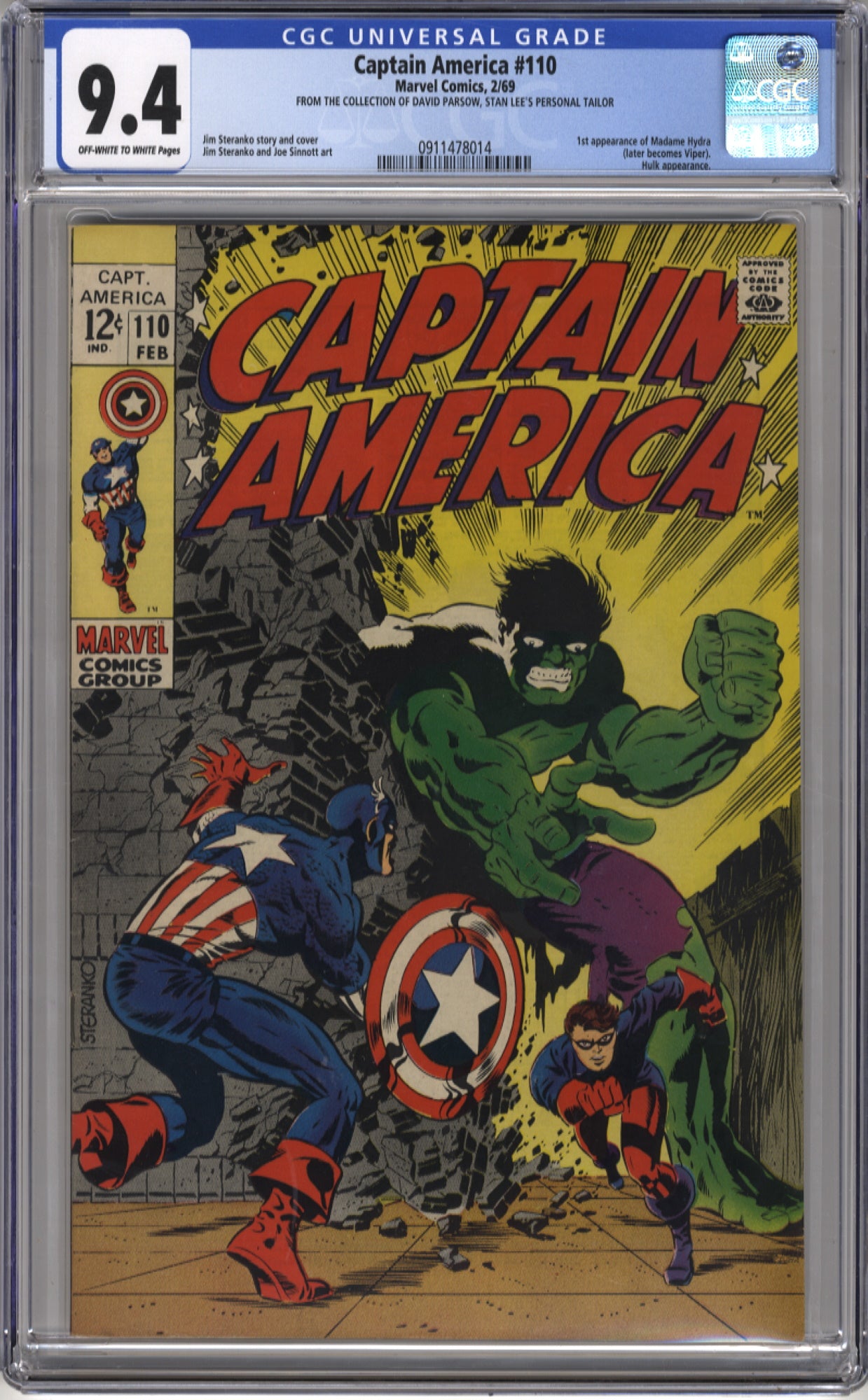 CAPTAIN AMERICA 110 - CGC 9.4 – Incognito Comics UK
